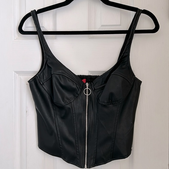 Guess | Tops | Guess Danessa Faux Leather Bustier | Poshmark